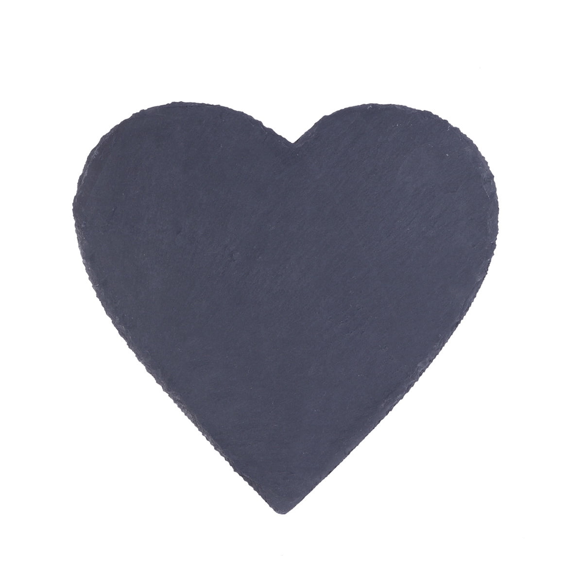 Amosfun 20CM Natural Slate Plate Heart-shaped Western Food Stone Plate ...