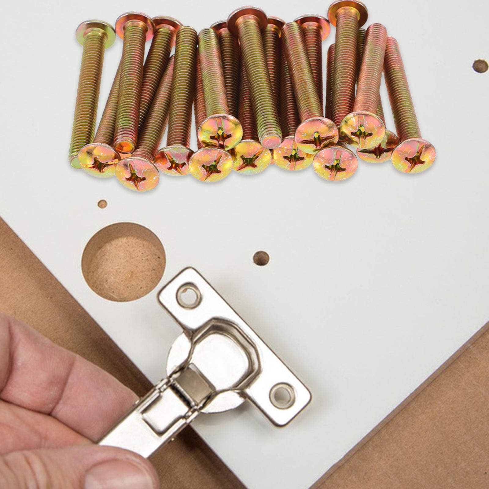 Amosfun 20pcs Furniture Fixing Bolts Cold Rolled Steel Flat Head for ...