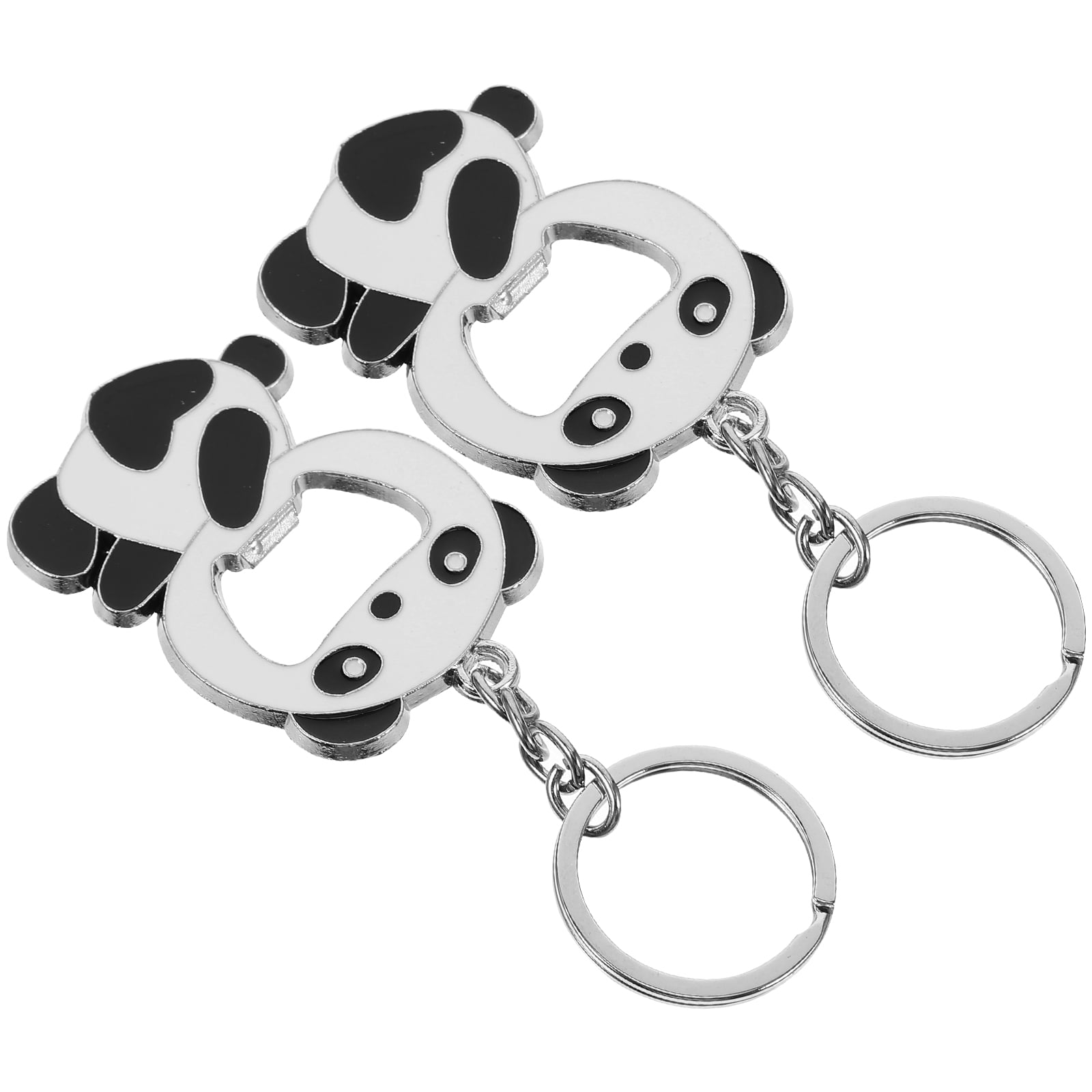 Amosfun Stylish Panda Keychains Black Key Decoration and Bottle Opener ...