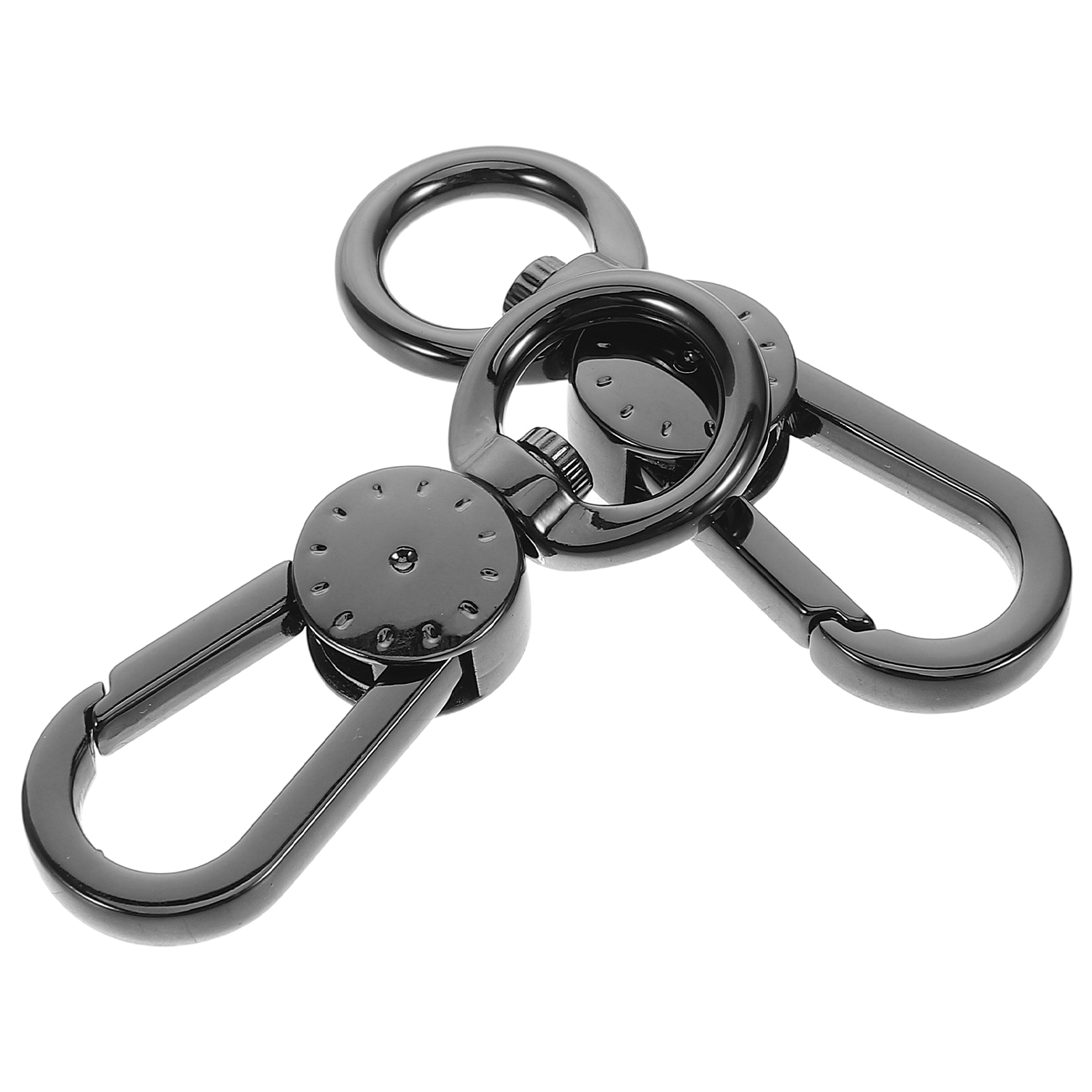 Amosfun 2Pcs Black Metal Buckle Keychain with Swivel Snap Hook for Home ...