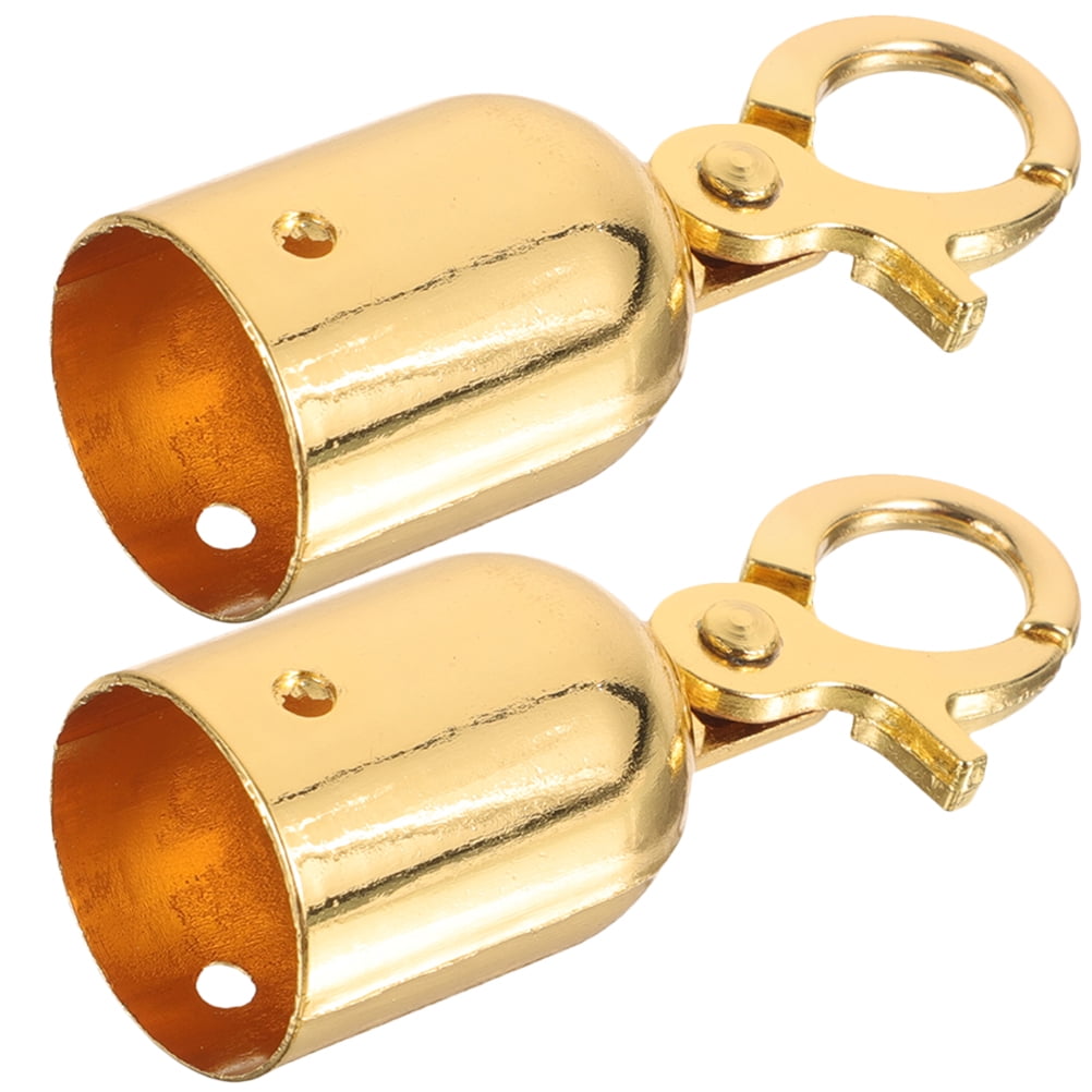 Amosfun 2Pcs Stainless Steel Rope End Fastener Golden Round For Outdoor ...