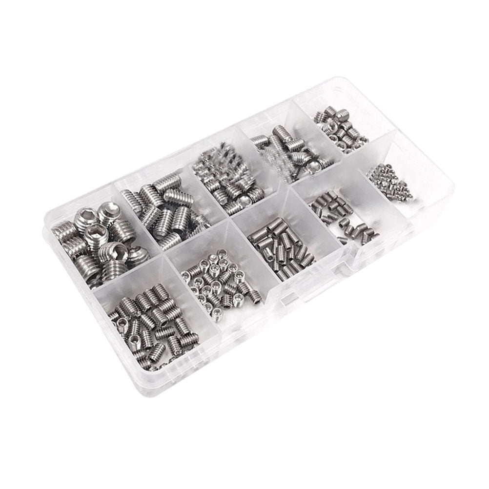 Amosfun 300PCS Inner Hexagon Set Screw Kit Stainless Steel Screw ...