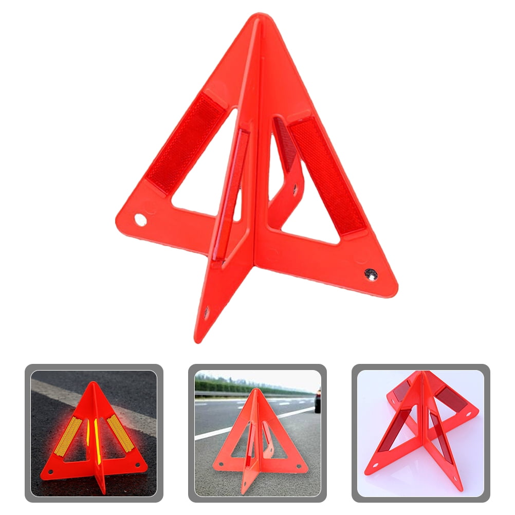 Amosfun 3Pcs Reflective Triangle Signs for Car Trunks Orange Road ...
