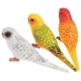 Amosfun 3pcs Simulation Bird Model Parakeet Figurines Redyellow Plastic ...