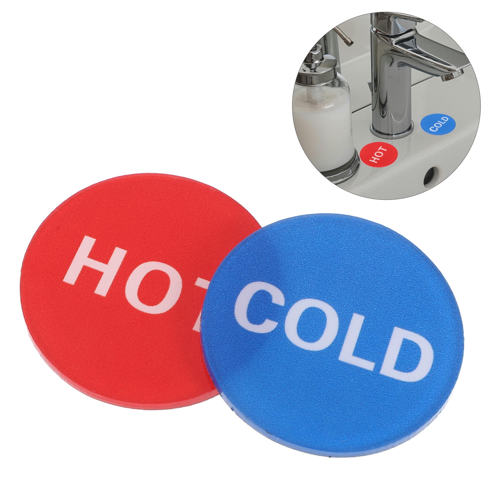 Amosfun 4 Pairs Self Stick Bathroom Labels Faucet Stickers Acrylic for ...