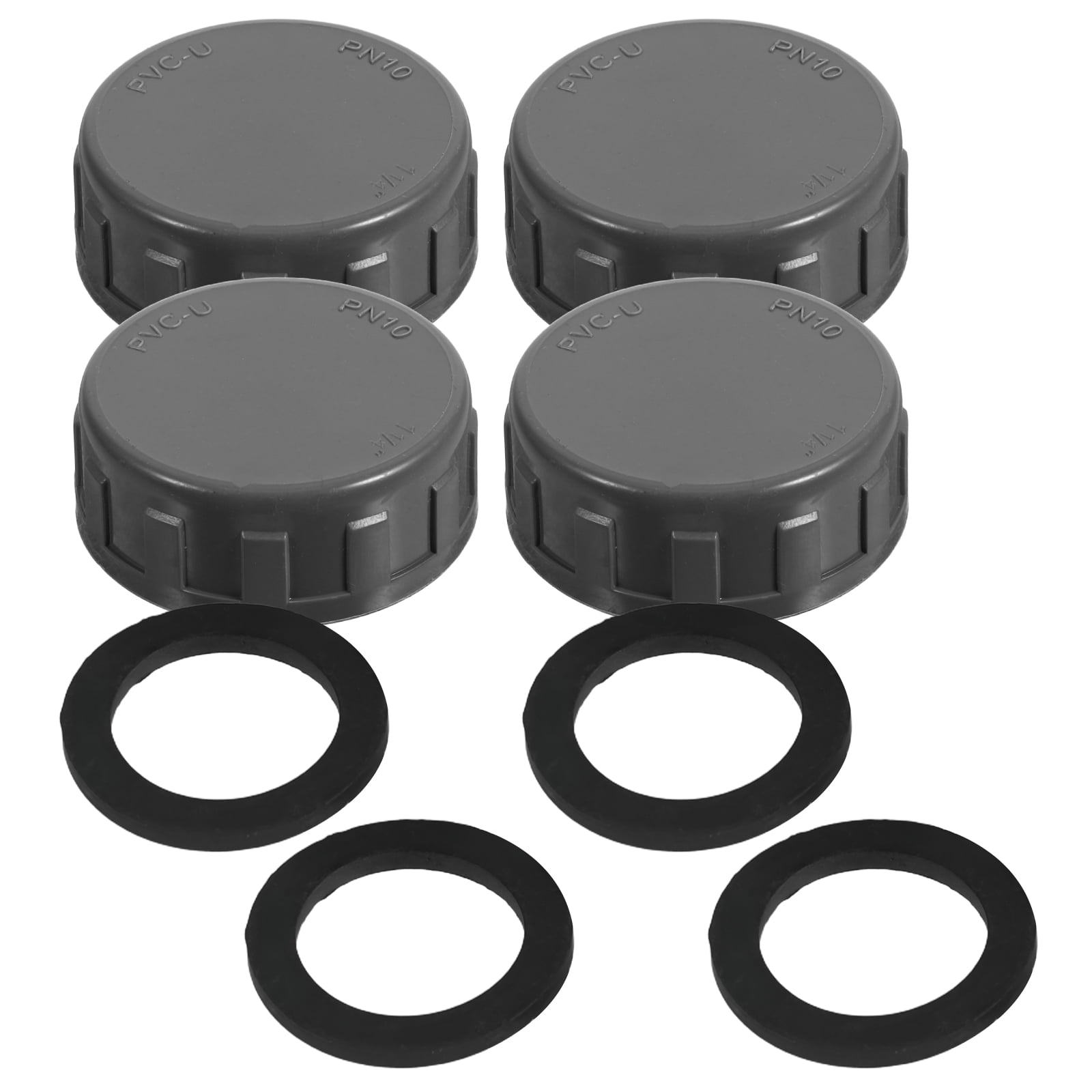 Amosfun 4 Sets Under Sink Pipe Cap PVC Grey Circular for Threaded ...