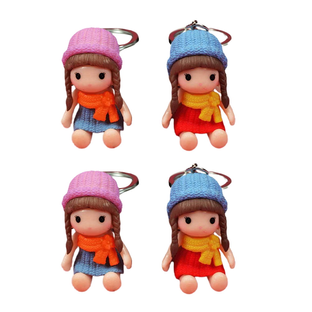 Amosfun 4pcs Child Doll Key Chain Funny Creative Decorative Key Bag Car ...