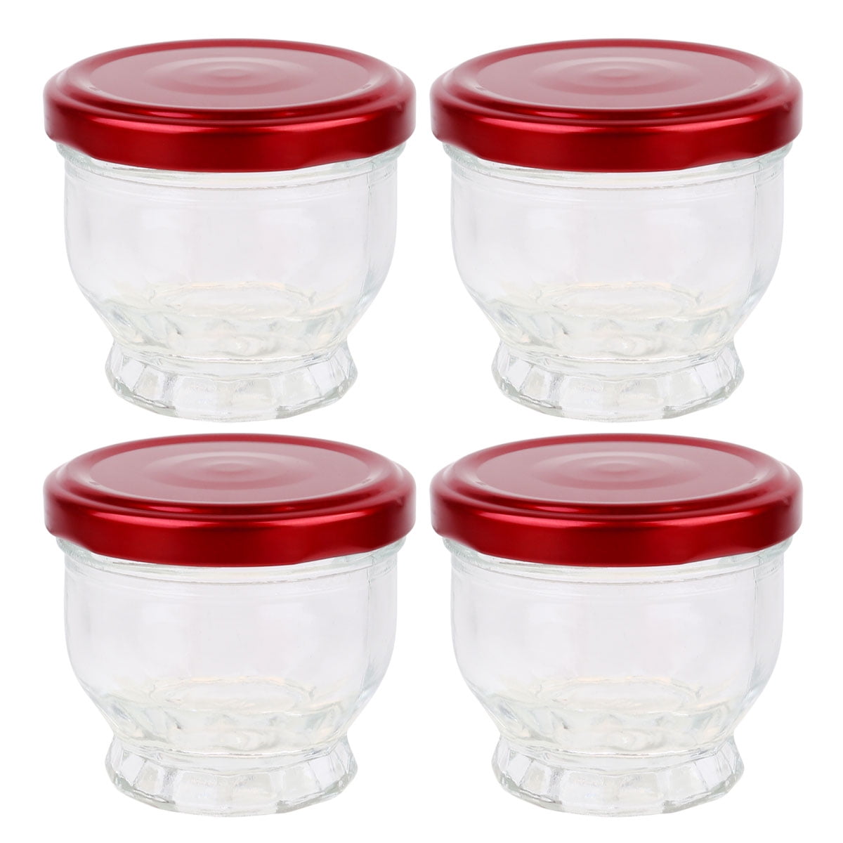 FONDOTIN Heat Resistant Glass Bottles 4Pcs Red for Home Use and Table ...