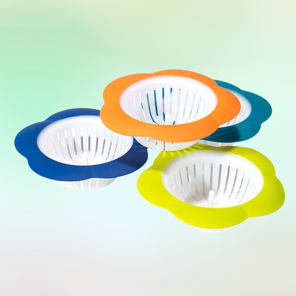 Amosfun 4Pcs Durable Plastic Flower Shape Floor Drain Strainer for Sink ...
