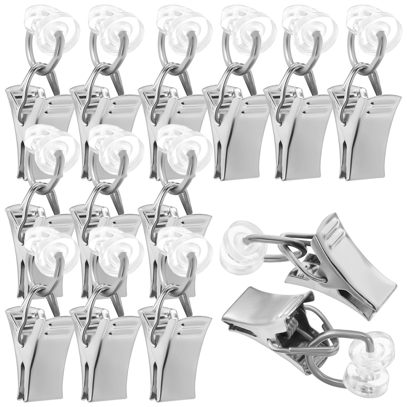 Amosfun 50Pcs Ceiling Curtain Hooks Transparent for Secure Curtain ...