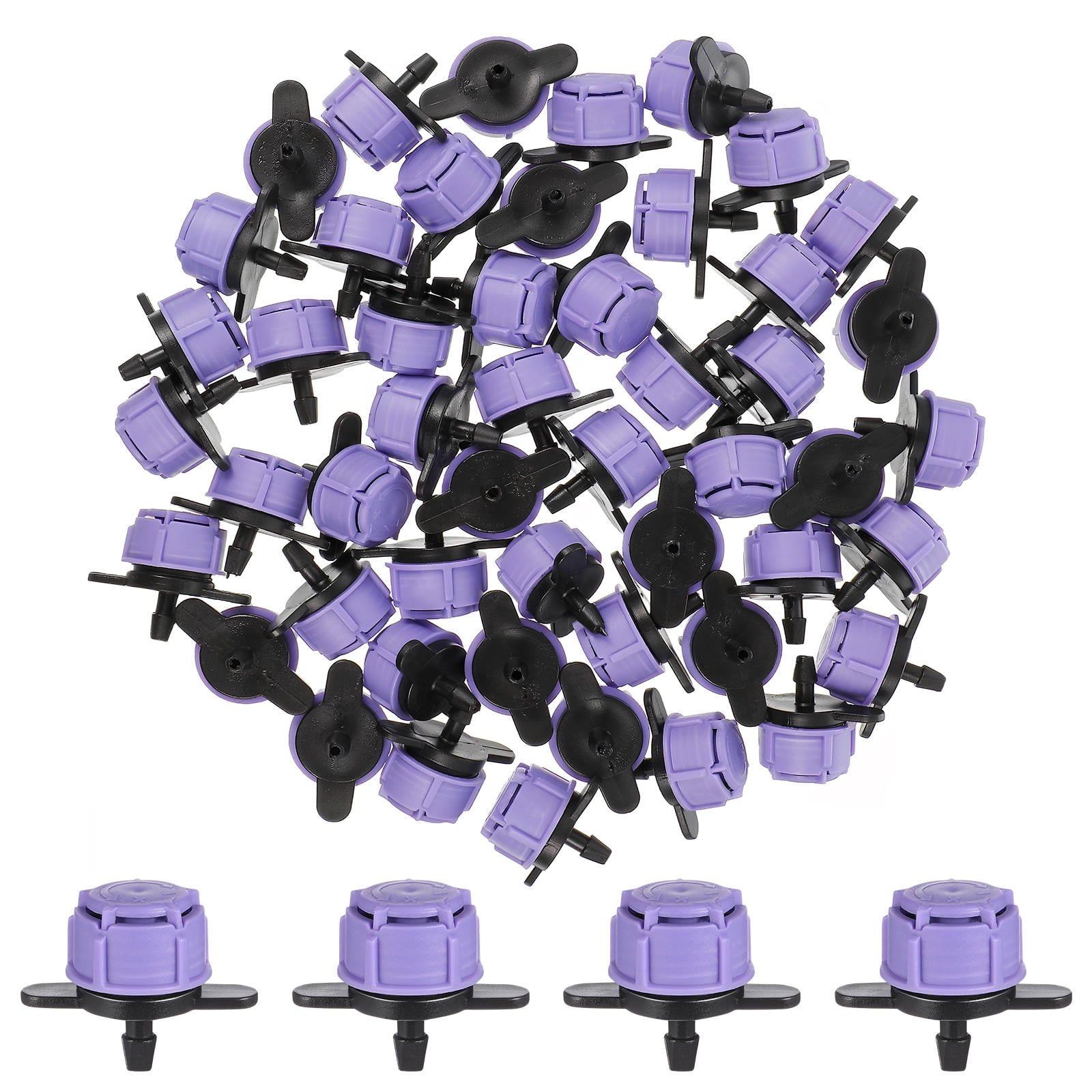 Amosfun 50pcs Garden Water Sprinkler Purple Drip System Emitters for ...
