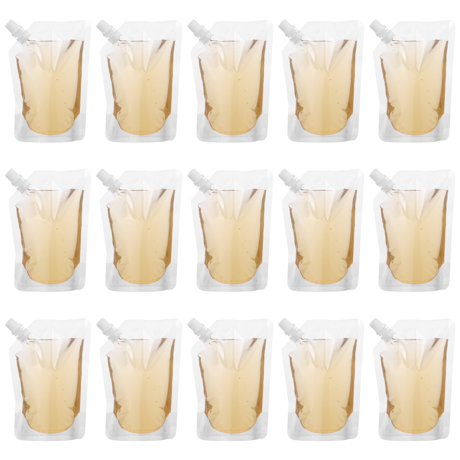 Amosfun 50pcs Transparent Beverage Flasks Standing Liquor Pouches ...
