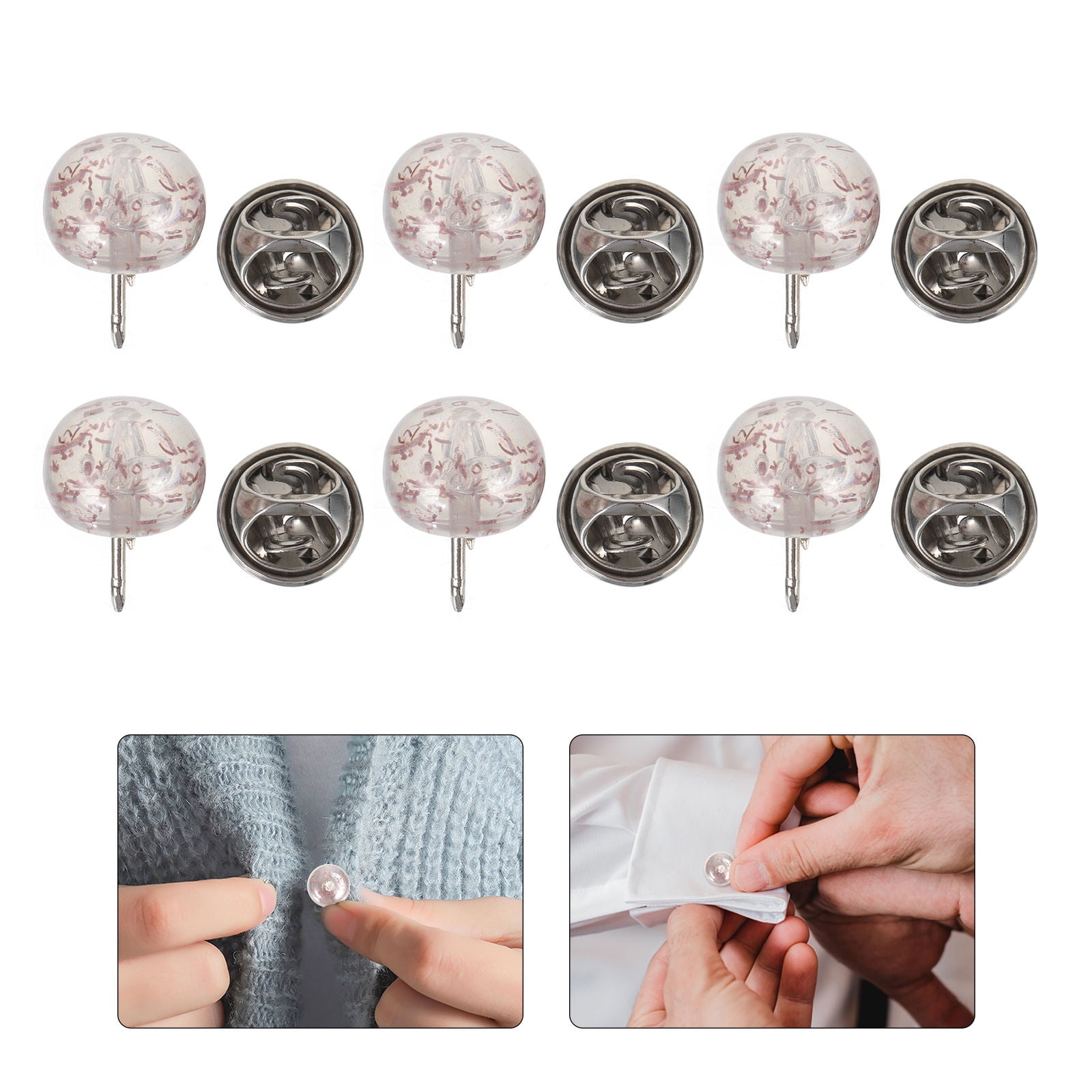 Amosfun 6Pcs Clothes Safety Buckles Pink No Sewing Collar Corsages for ...