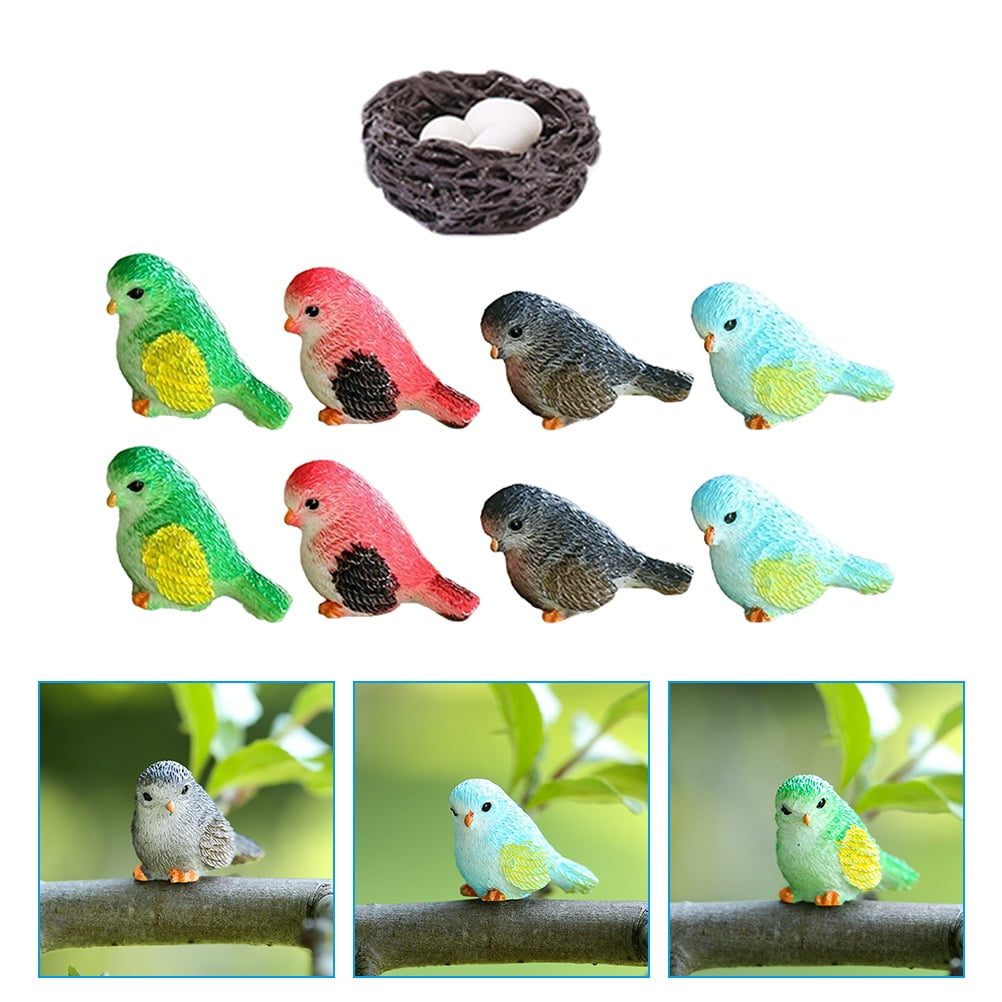 Amosfun Micro Landscape Decor Resin Birds - Walmart.com