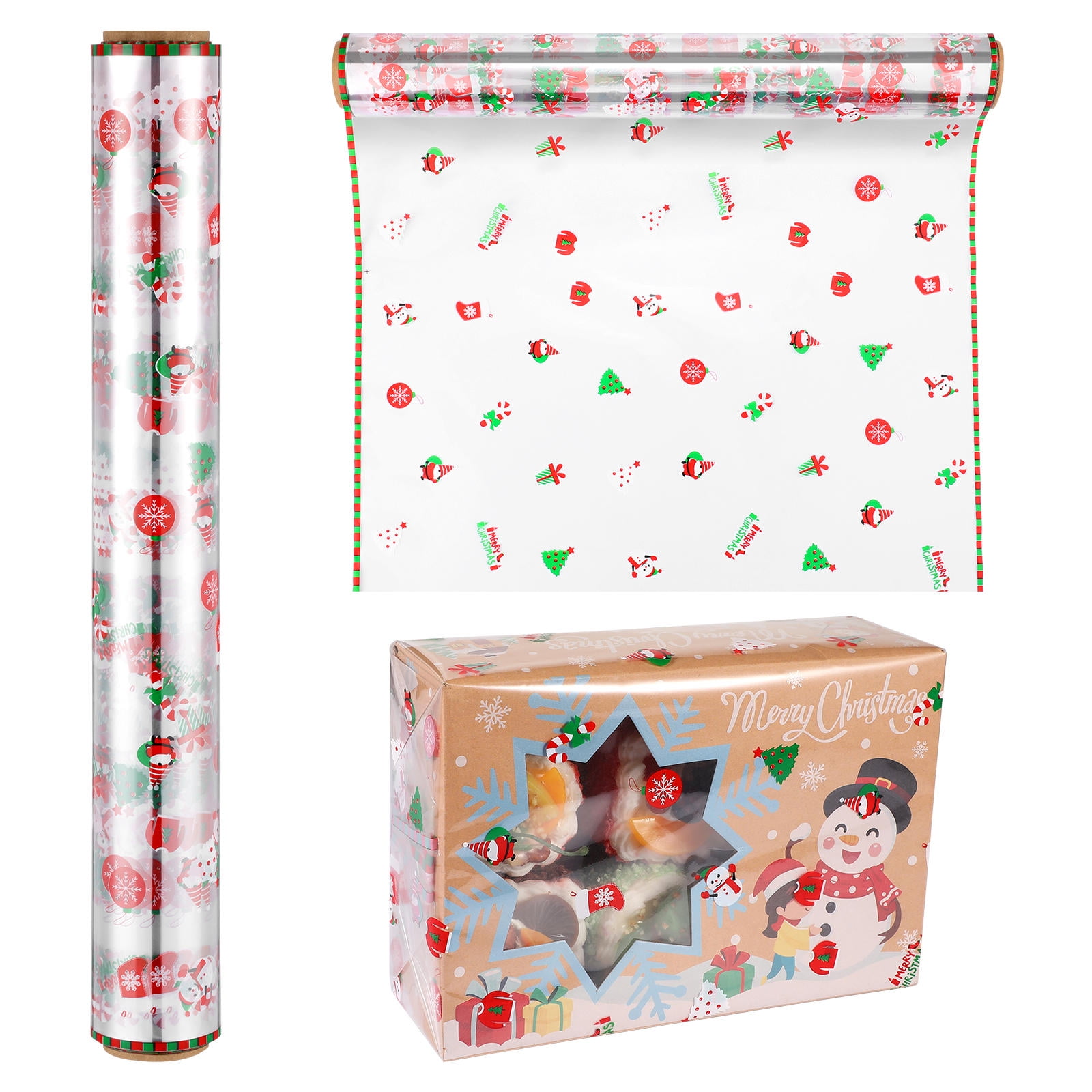 Amosfun ABOOFAN Cellophane Wrap 2.5 Mil Transparent Roll for Snowman ...