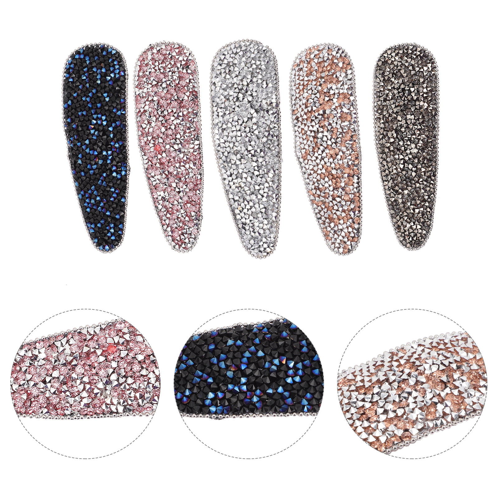 Amosfun Bridal Headpiece 5Pcs Rhinestone for Women Assorted Color ...