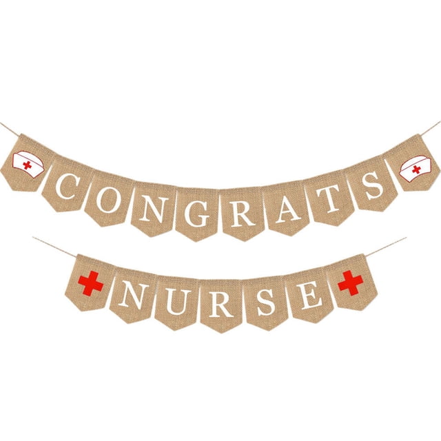 Amosfun Congrats Nurse Banner Nurse Graduation Party for Graduation ...