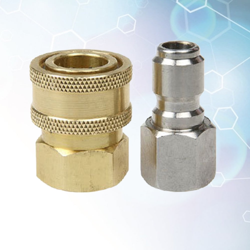 Amosfun Pressure Washer Quick Release Fittings Solid Brass Quick Coupler Set 2Pack for Car ...