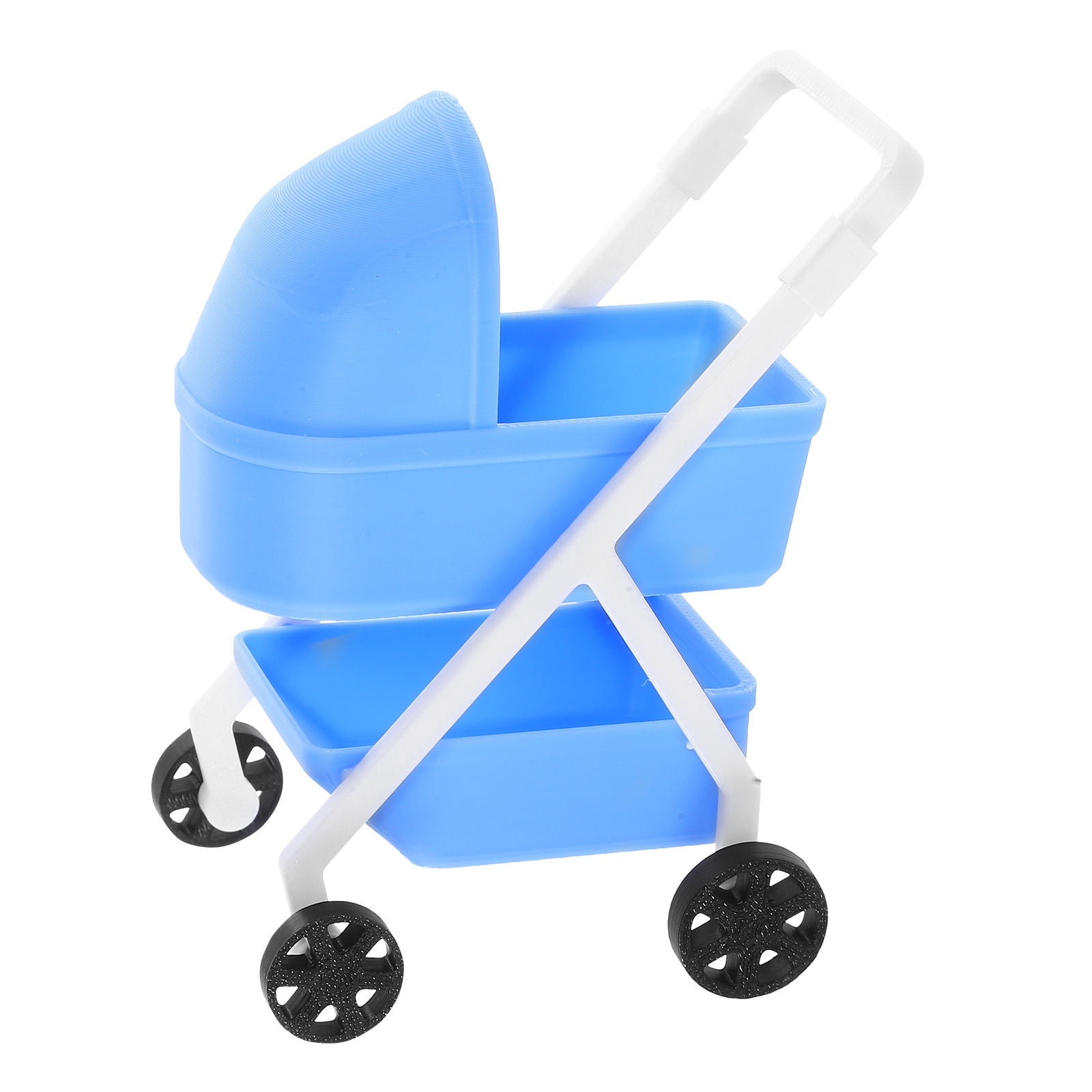 Amosfun Simulated Doll Stroller Blue Plastic Dollhouse Furniture 1Pack ...
