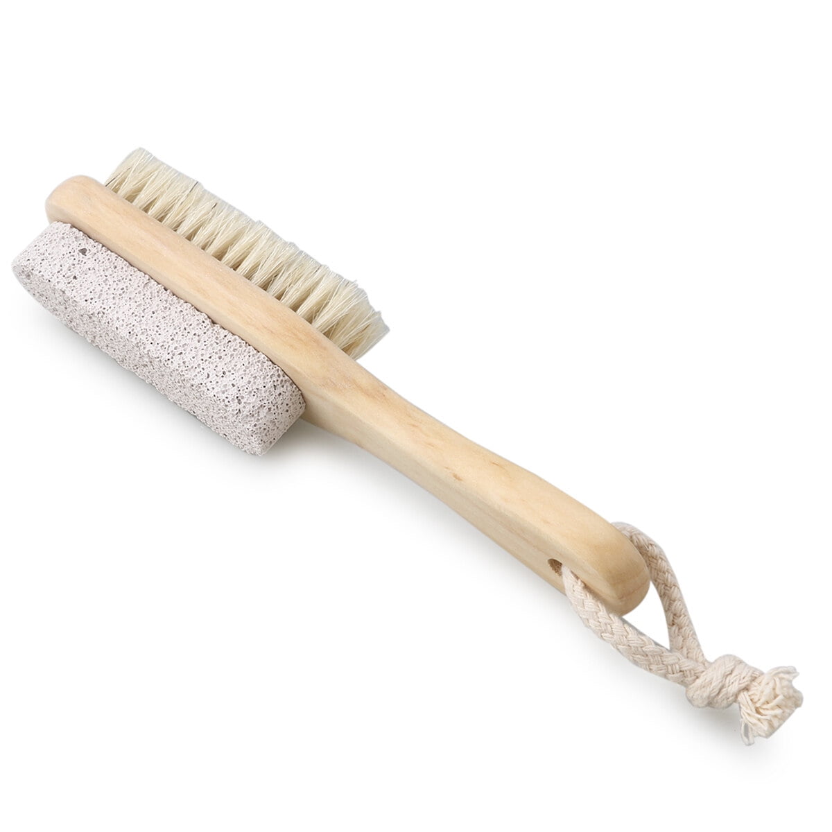 Amosfun Wooden Foot Brush for Massage with Pumice and Soft Bristles 18 ...