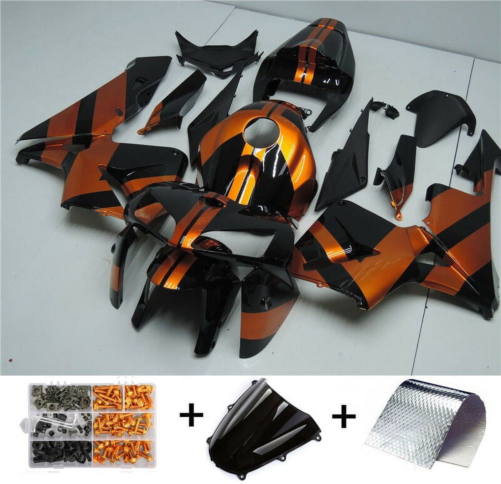 Amotopart Red Gold Injection Mold Fairing Fit for Honda CBR600RR 2005 ...