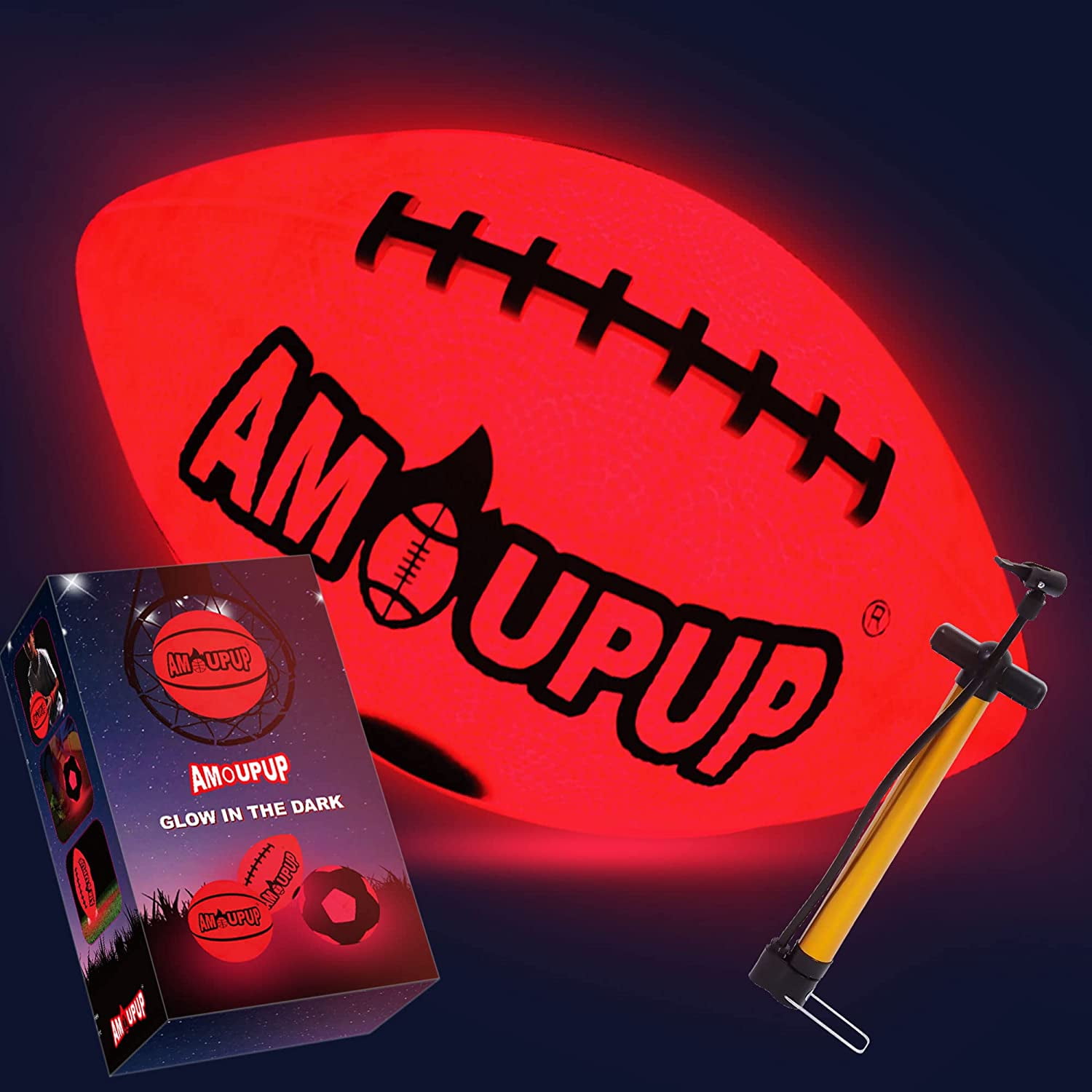 Amoupup Glow in The Dark LED Football - Pre-Installed Batteries - Fun ...