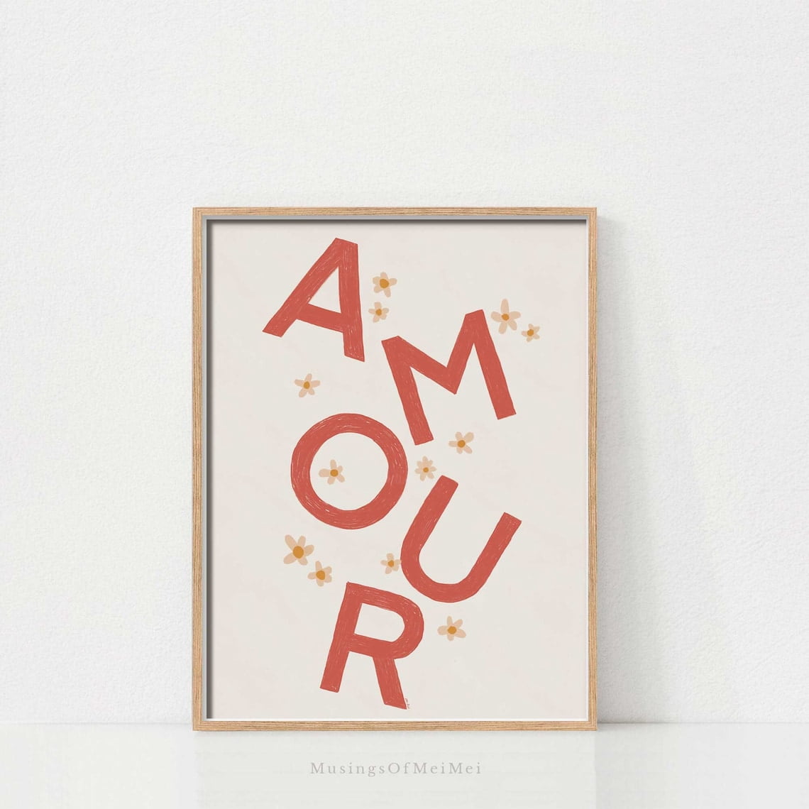 Amour Wall Art French Love Quote Poster Romantic Home Decor Valentine ...