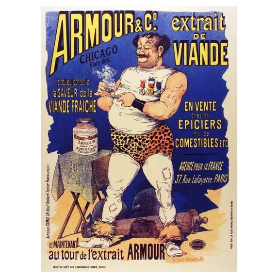 Amour extrait de viande Ad wall Decoration. Graphic Interior Art design ...