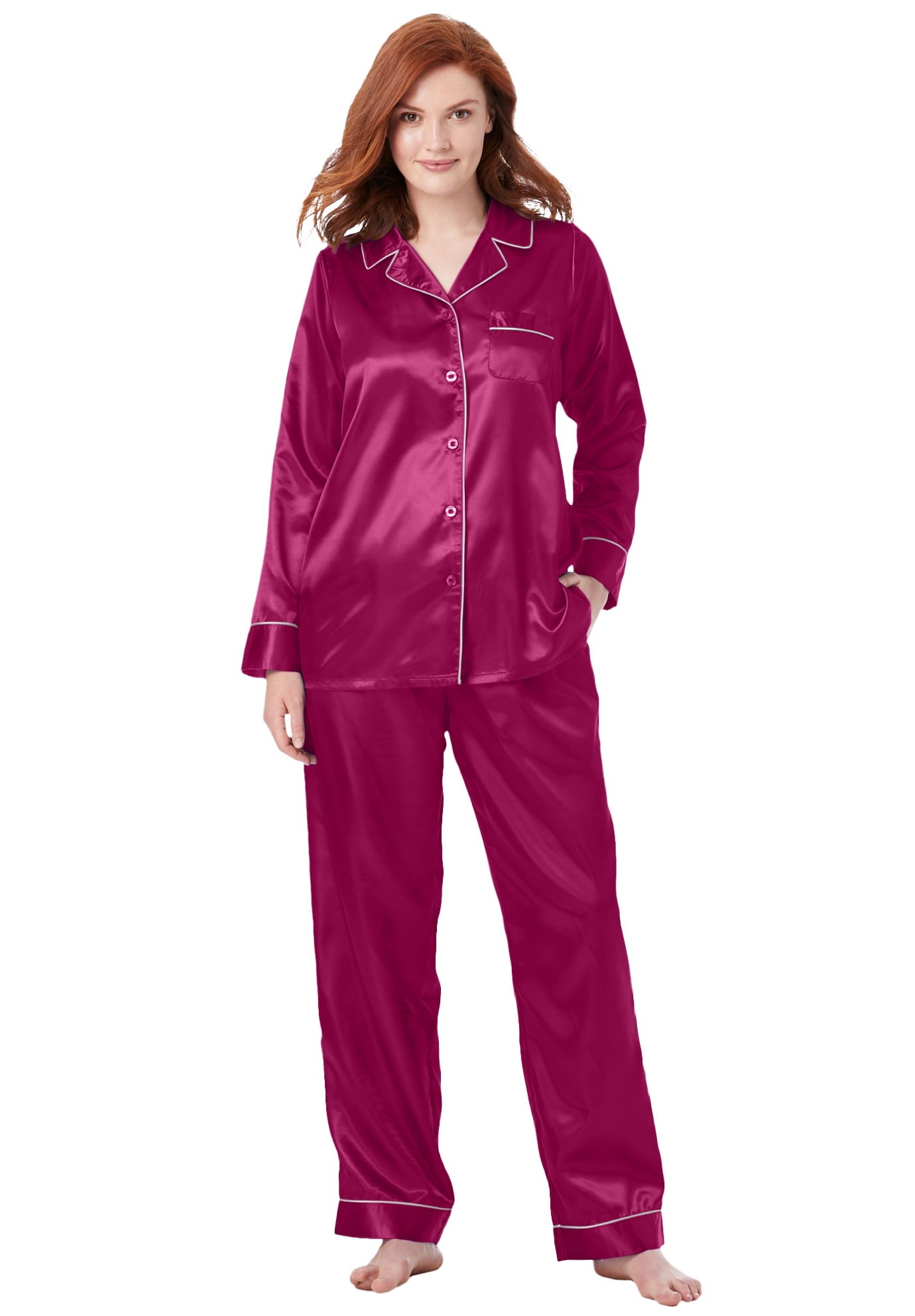 Amoureuse Plus Size The Luxe Satin Pajama Set - Walmart.com