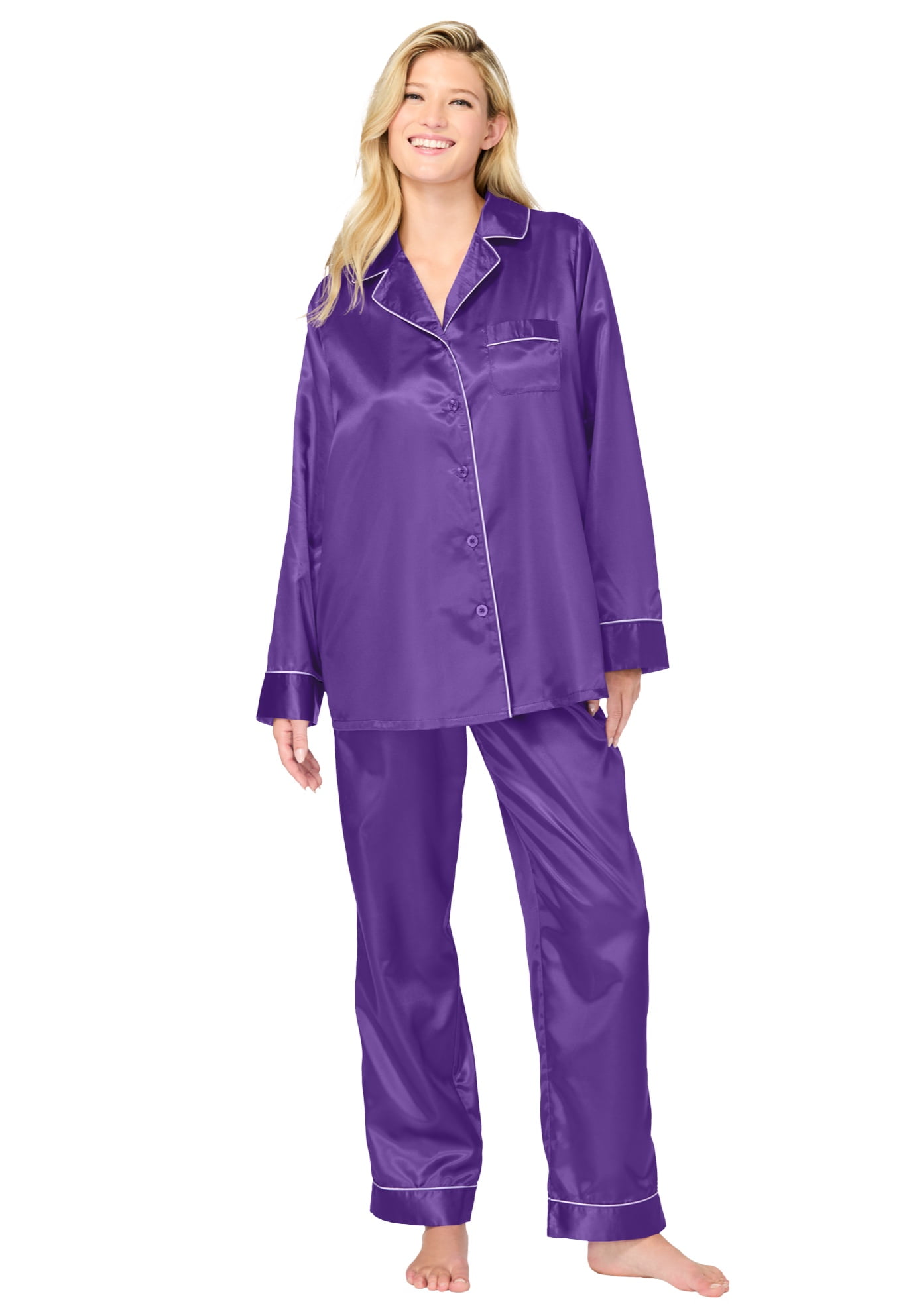 Amoureuse Plus Size The Luxe Satin Pajama Set - Walmart.com