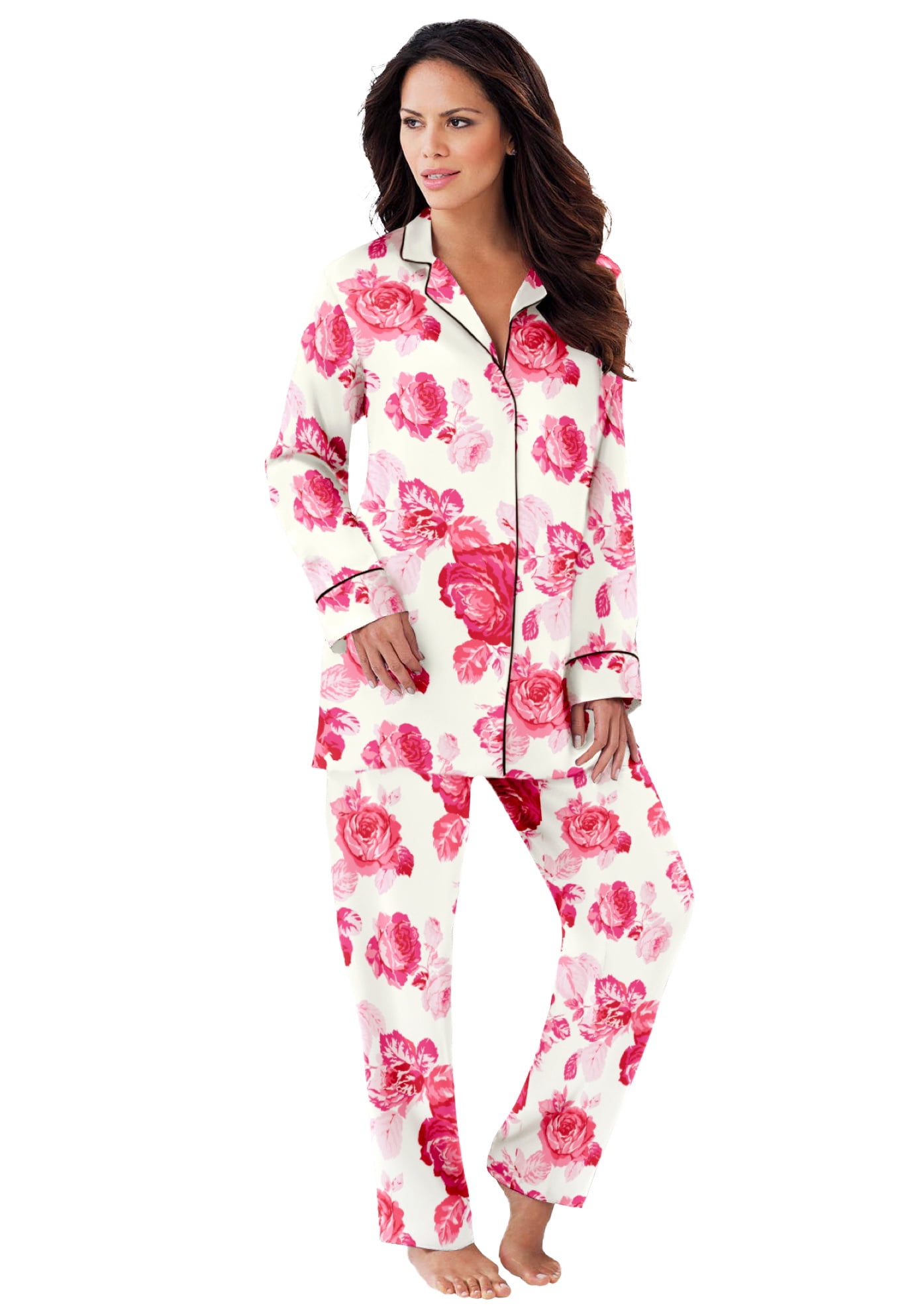 Amoureuse Women's Plus Size The Luxe Satin Pajama Set - Walmart.com