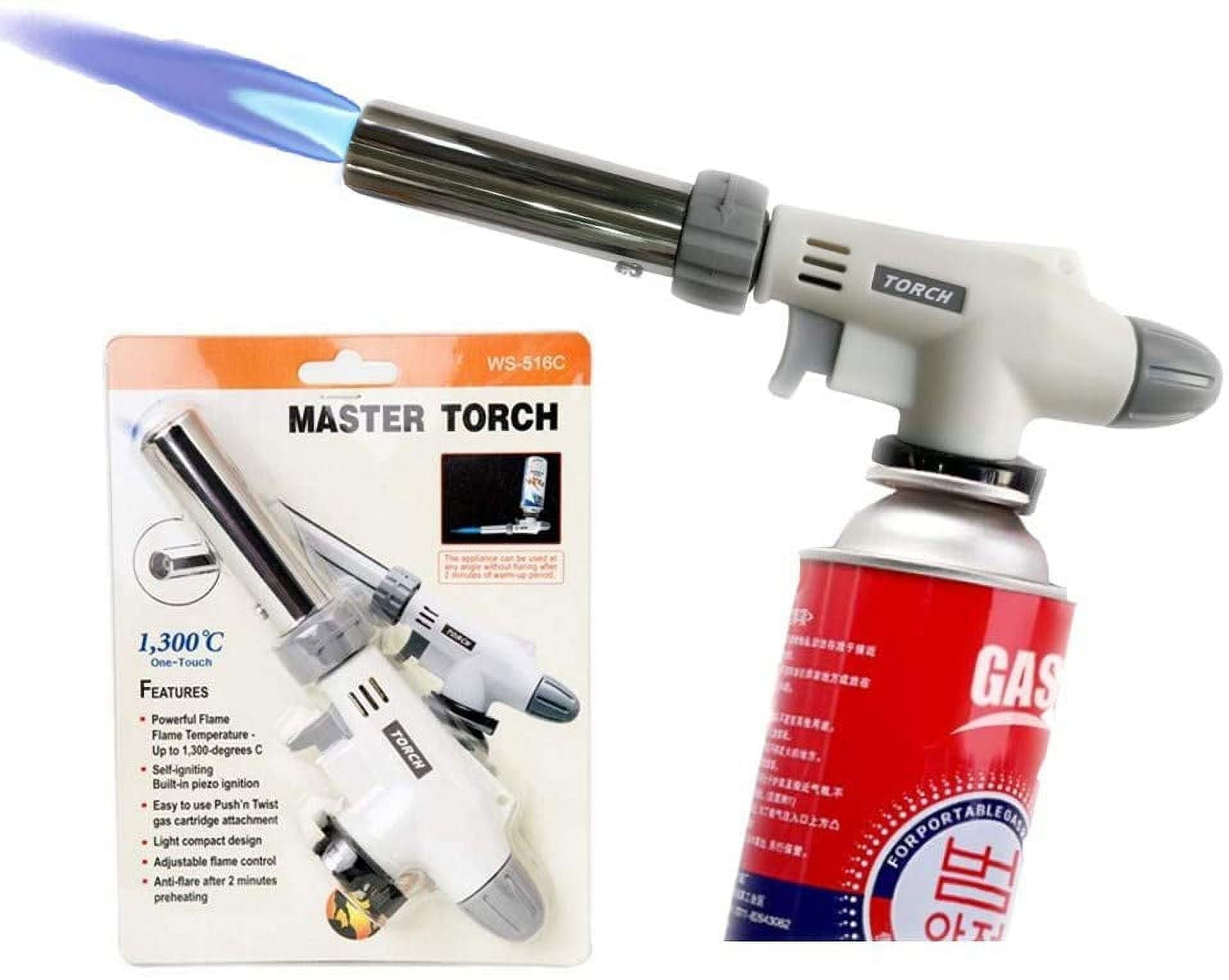 Amowa Butane Adjustable Flame Blow Torch, Precise Flame Control, Piezo ...