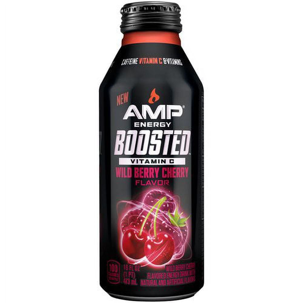 Amp Energy Boosted Wild Berry Cherry Energy Drink 16 fl. oz. Can ...