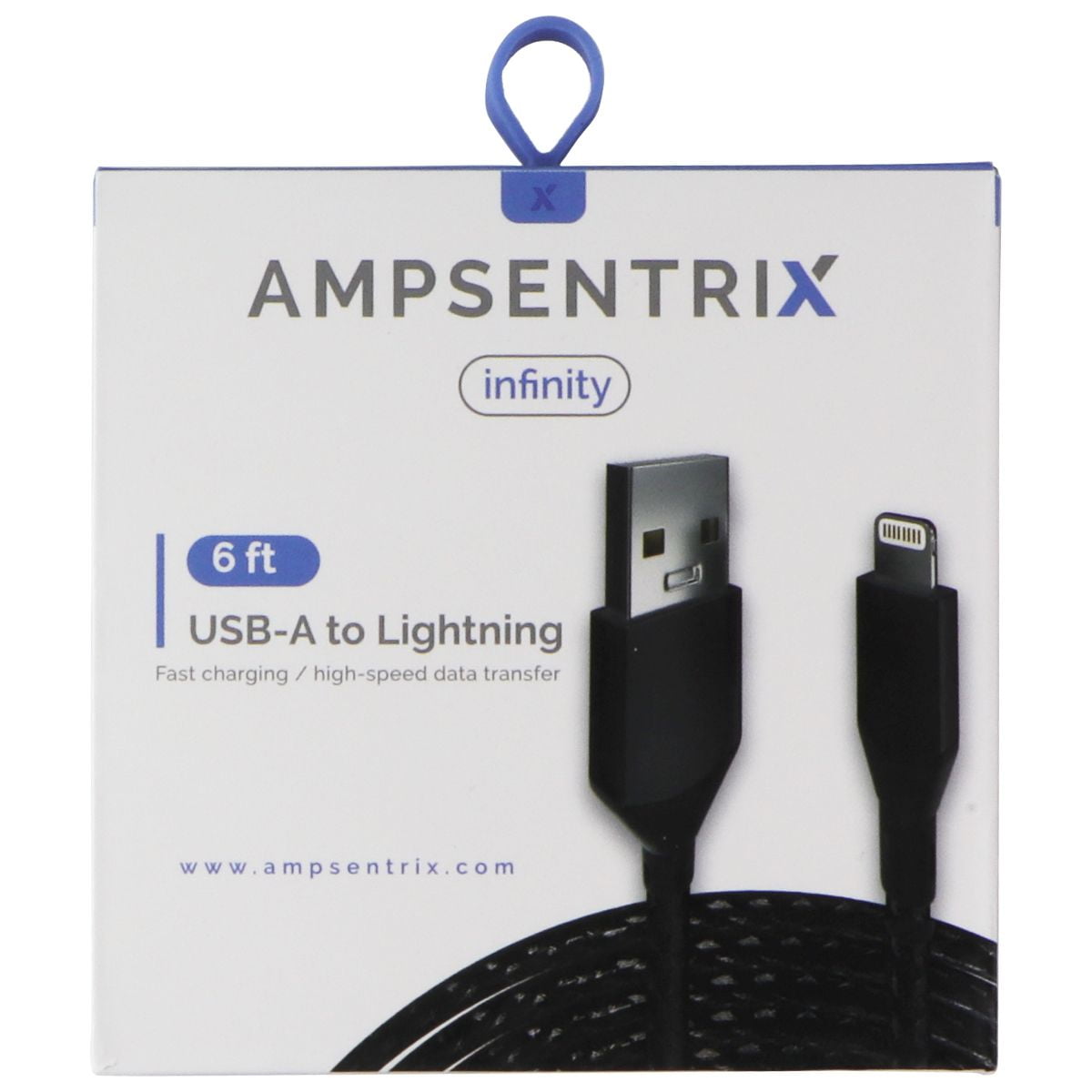 AmpSentrix Infinity (6-FT) USB-A to Lightning 8-pin Charge Cable ...