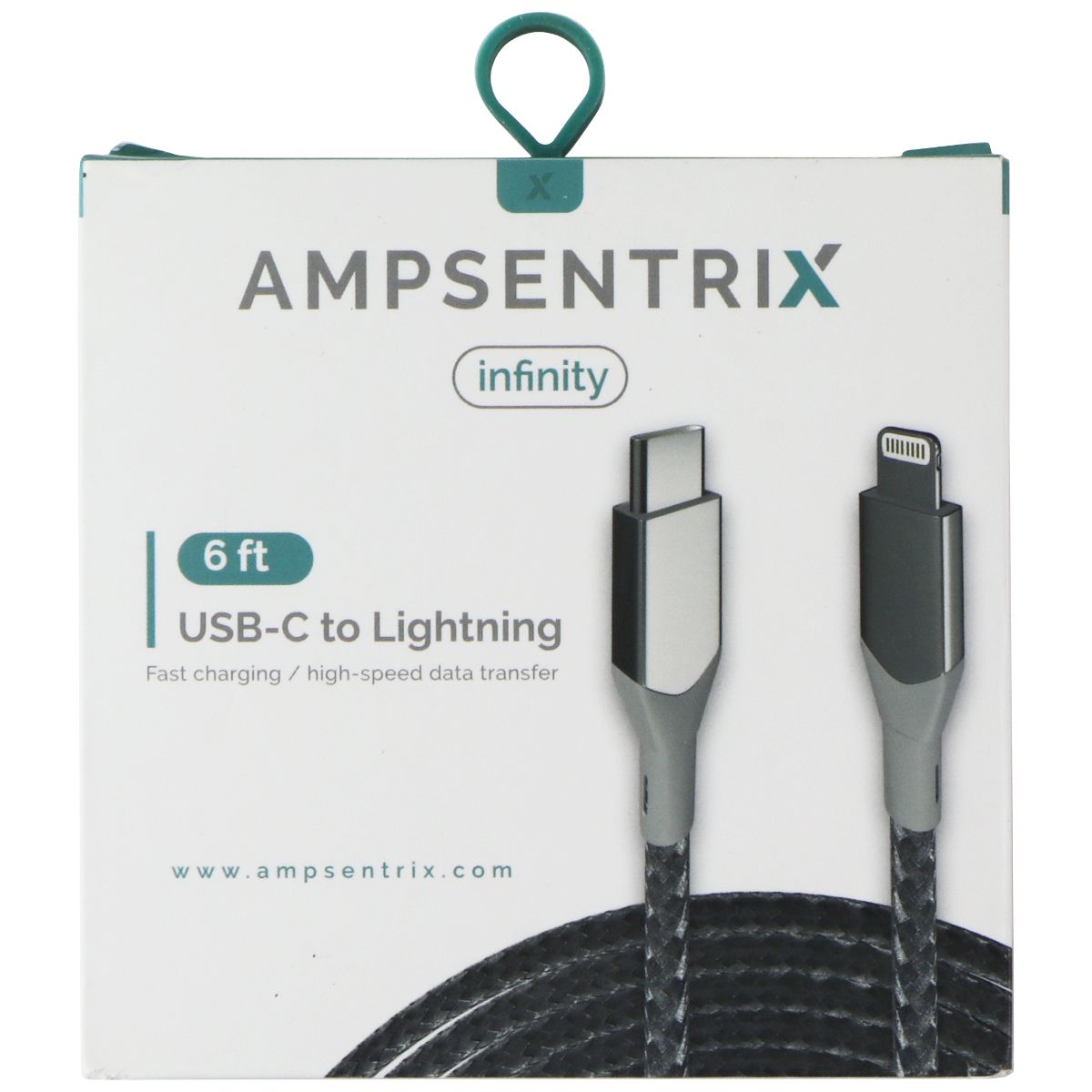 AmpSentrix Infinity (6-FT) USB-C to Lightning 8-pin Charge Cable ...