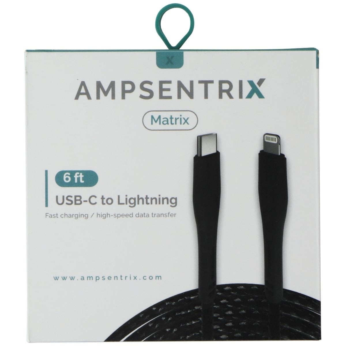 AmpSentrix Matrix (6-Ft) USB-C to 8-Pin Charge/Sync Cable - Black ...