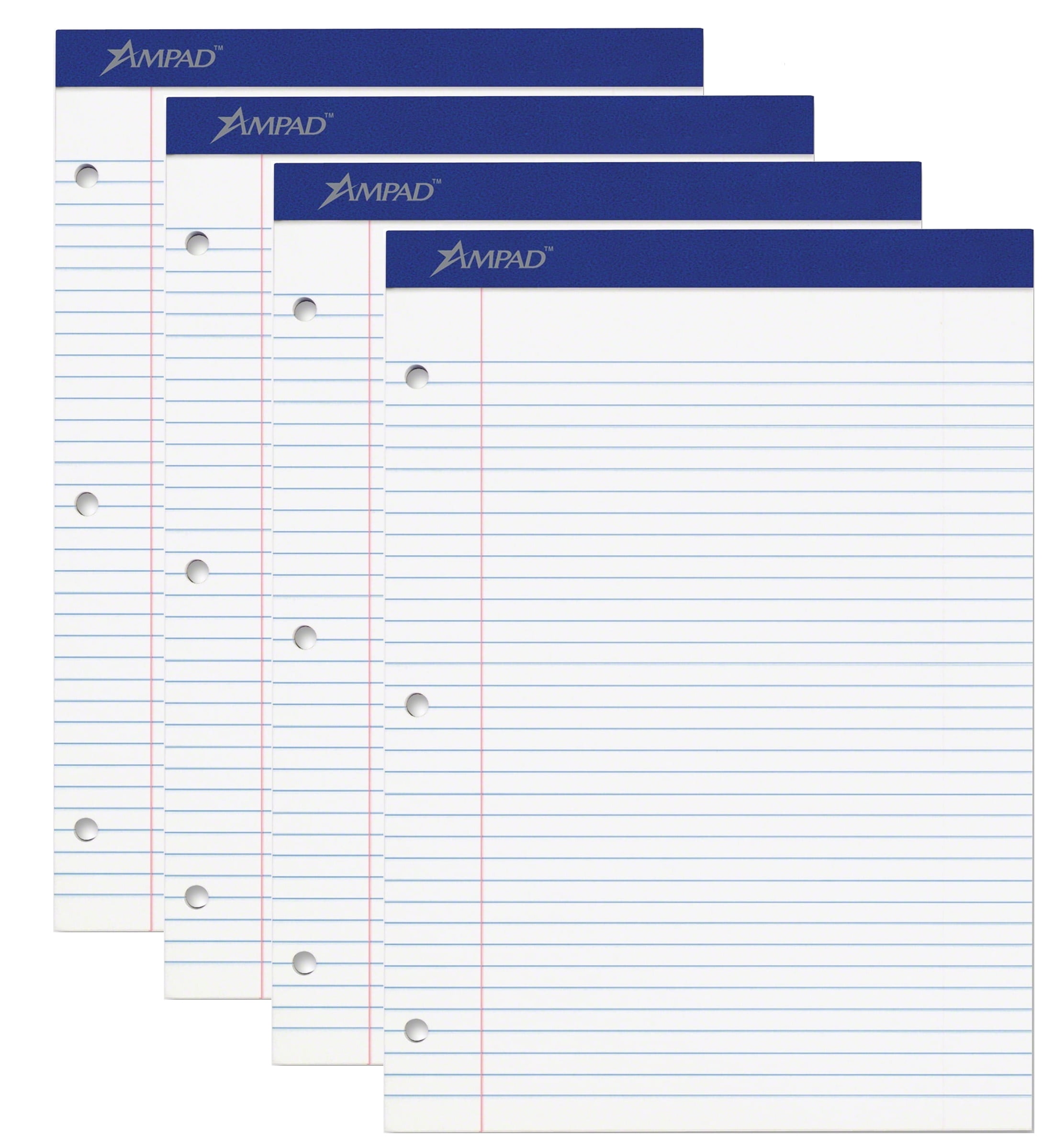 Ampad 20-323 Evidence Dual Pad 4 Pack College Medium Ruled 100 Sheet ...