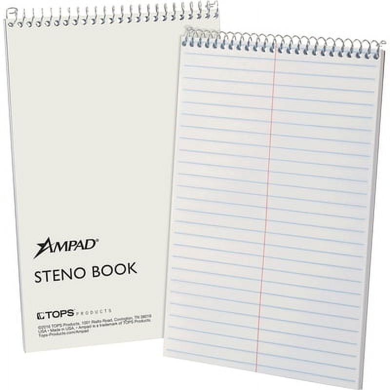 Ampad-2PK Steno Pads, Gregg Rule, Tan Cover, 70 White 6 X 9 Sheets ...