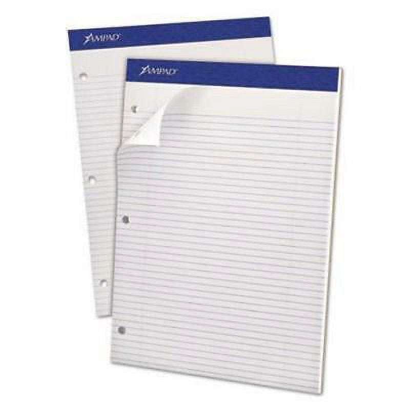 Ampad Evidence Dual Narrow/Margin Ruled Pad, 8-1/2 x 11-3/4, White ...