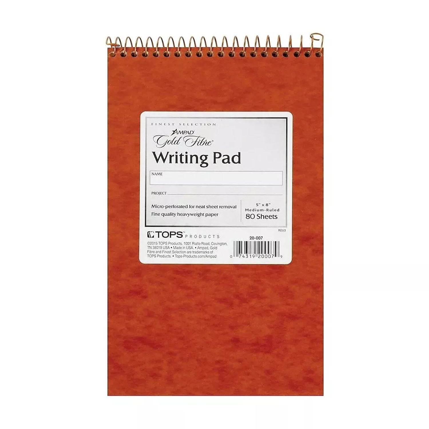 Ampad Gold Fibre Retro Wirebound Writing Pad College/Medium 5 x 8 Ivory ...
