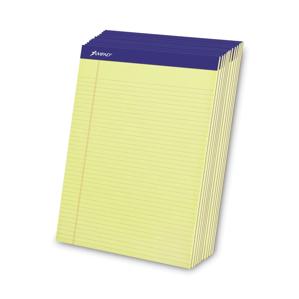 Ampad Perforated Writing Pads, Narrow Rule, 8.5 x 11.75, Canary, 50 ...