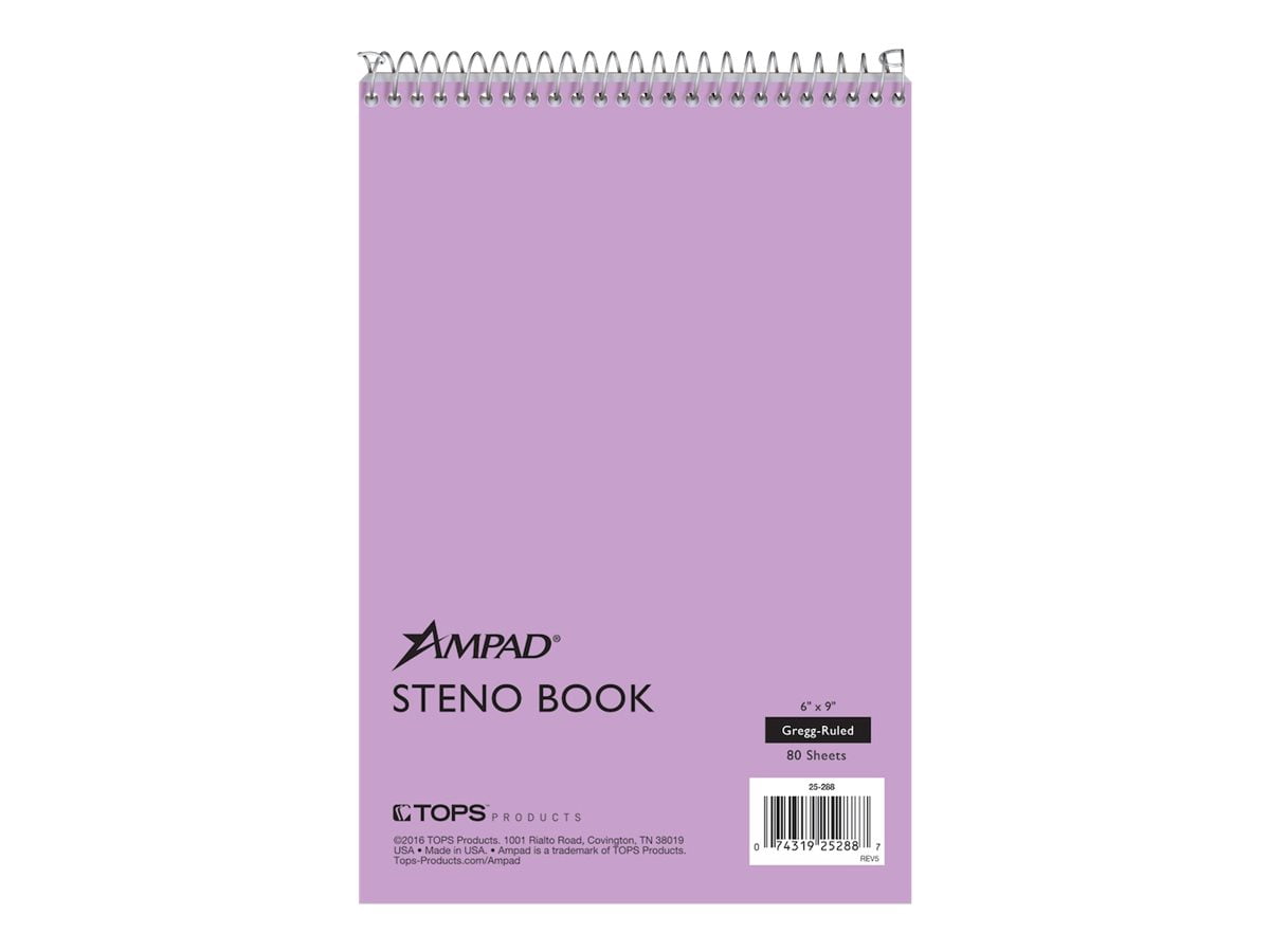 Ampad - Steno book - spiral-bound - - 80 sheets / 160 pages - orchid ...
