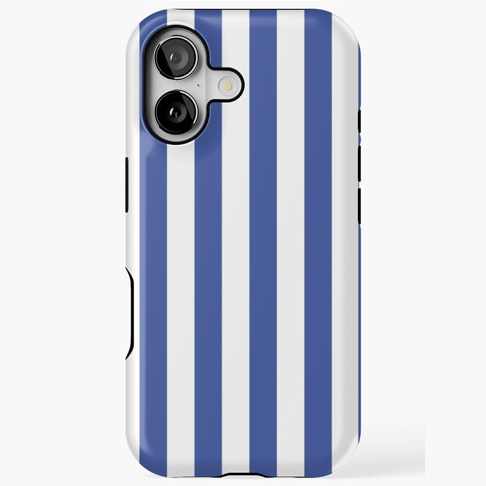 Amparo Blue Striped Retro Minimal Artistic Pattern Inspired Artwork ...