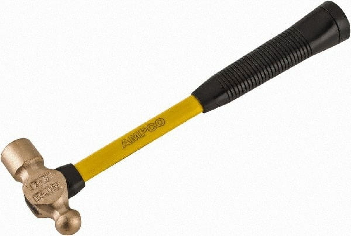 Ampco 1 Lb Head Aluminum Bronze Ball Pein Hammer 14" Fiberglass Handle ...