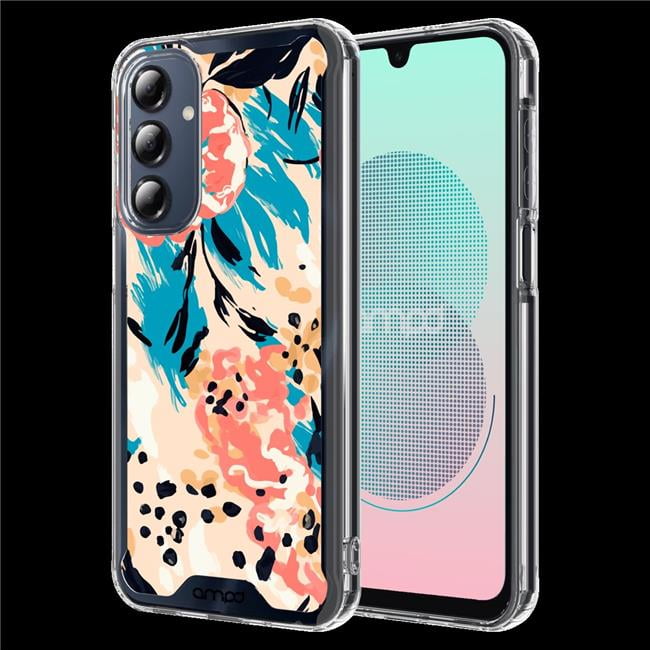 Ampd AA-A165G-HDPRINT-BLUFLWR TPU & Acrylic HD Print Crystal Clear Case ...