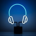 Amped & Co Headphones Neon Desk Light, Real Neon, Blue and White, Large ...