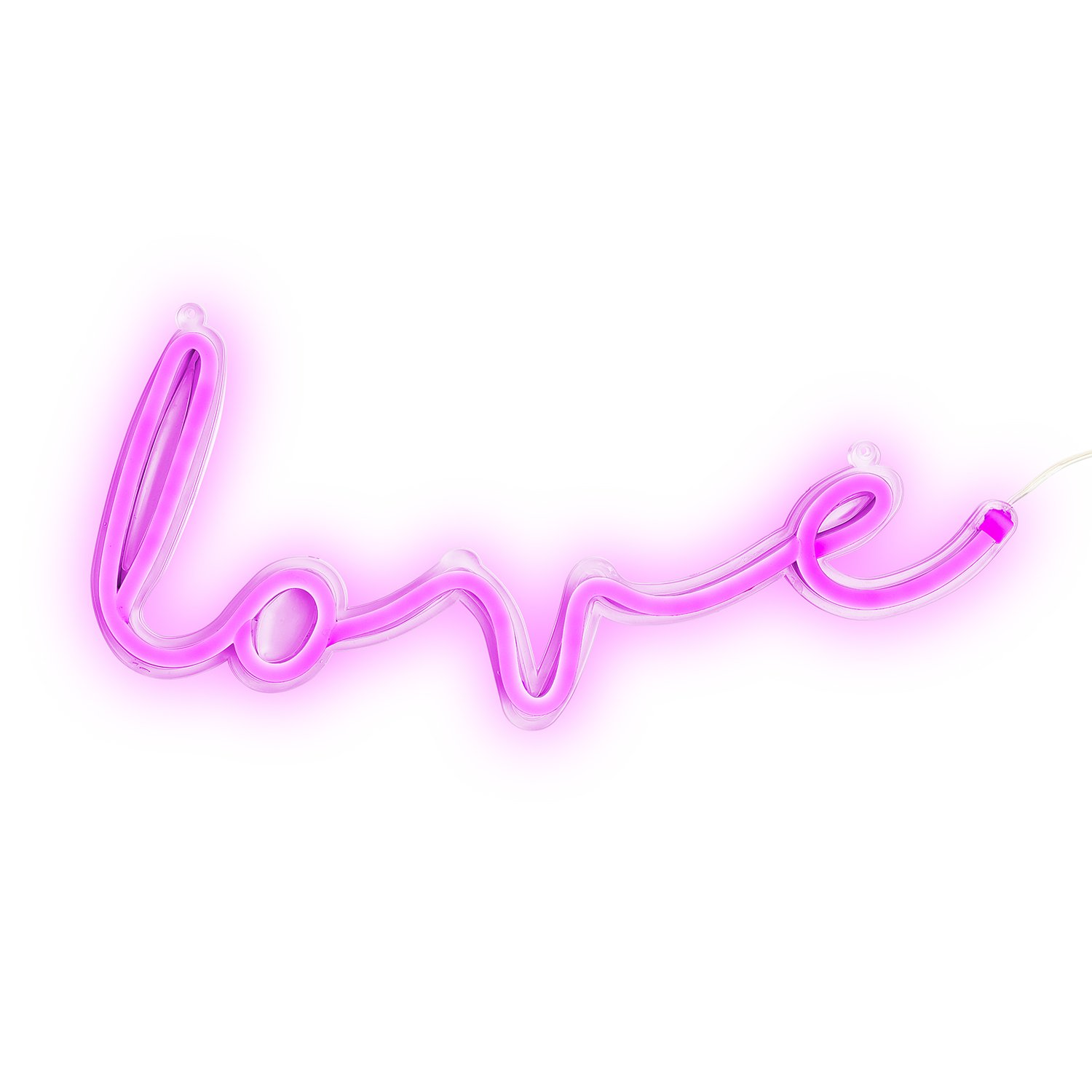 EZ-Illuminations Indoor Battery Operated Pink LED Neon-Style Love Light ...