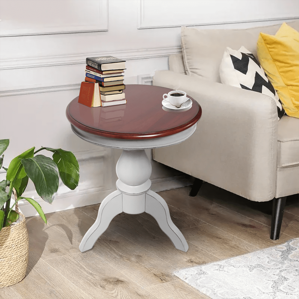Ampeliodécor Decorative Table, Elegant Tray Accent End table, White, 20 ...