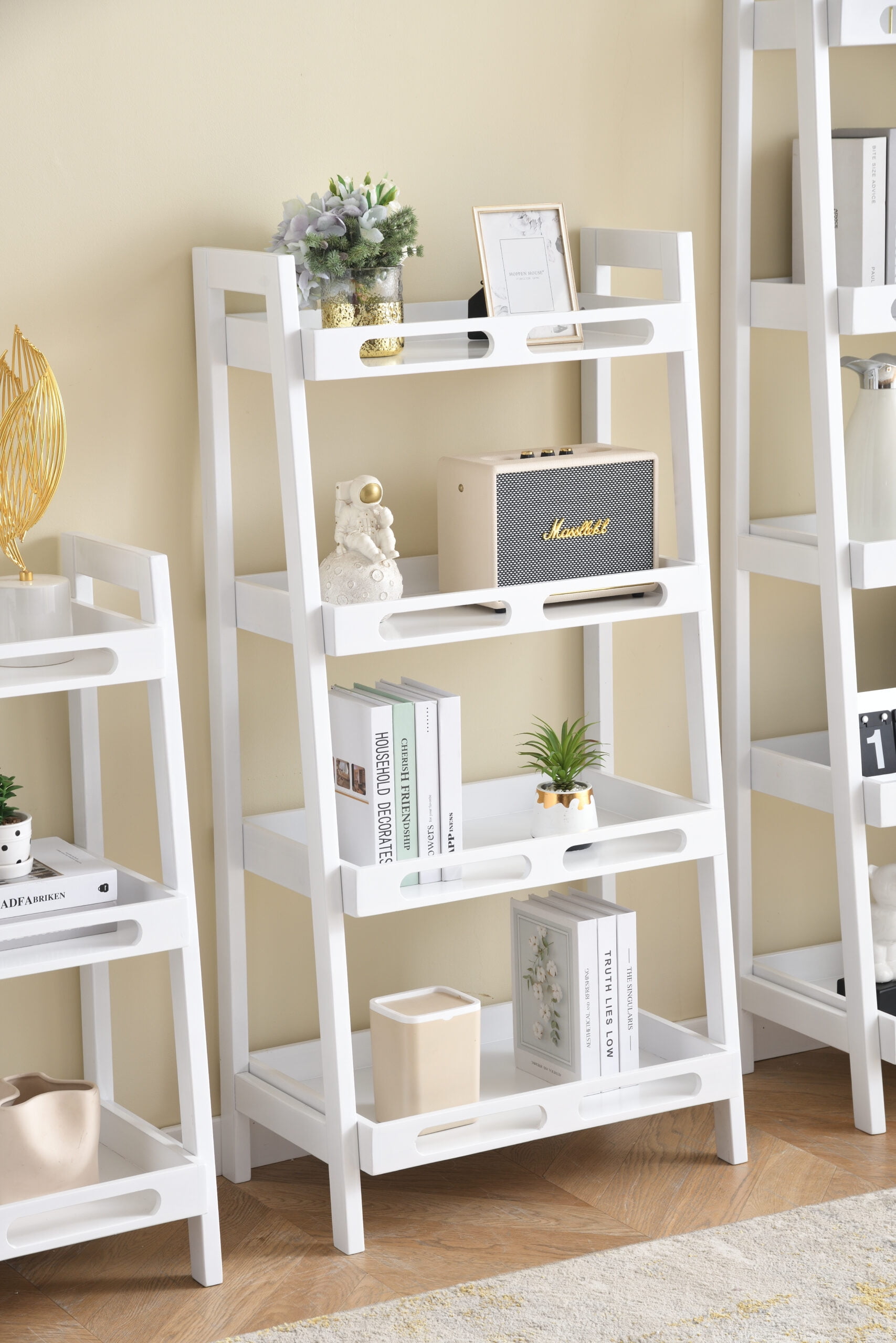 Ampeliodécor Manufactured Solid Wood Shelving Unit, White, 24"x15"x49 ...