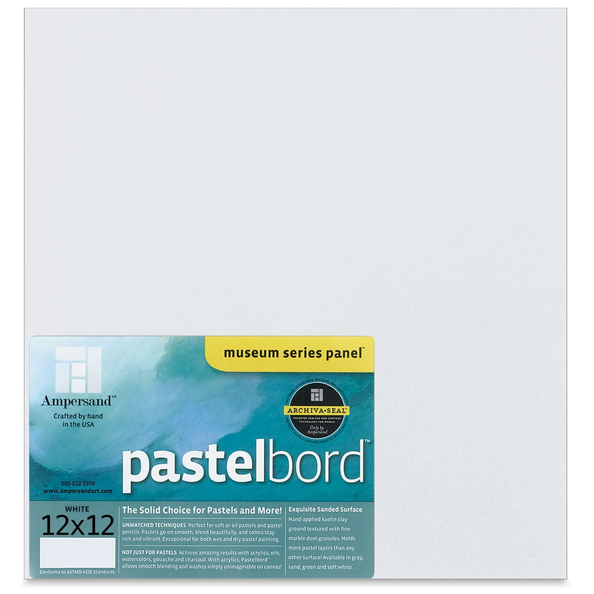 Ampersand Pastelbord Panel - 12" x 12", 1/8" Profile, White - Walmart.com